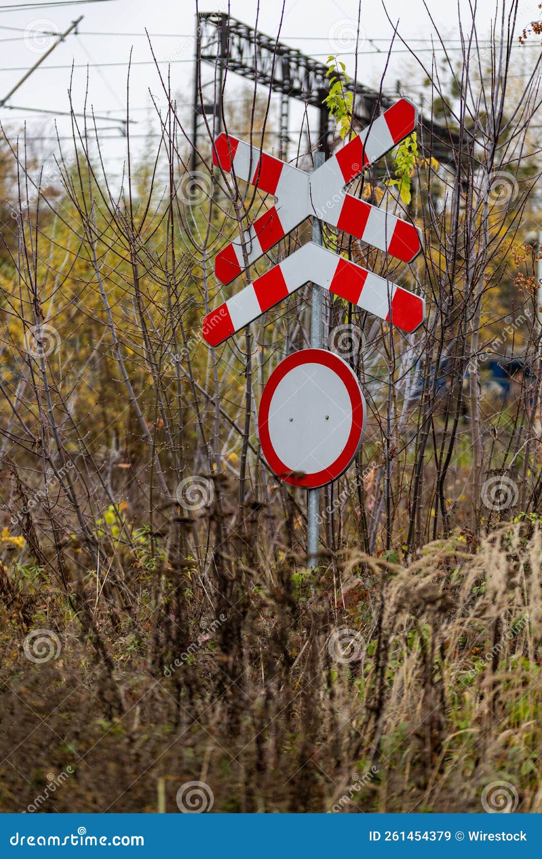 White and Red Restriction Sign Surrounded by Grass Stock Image - Image ...