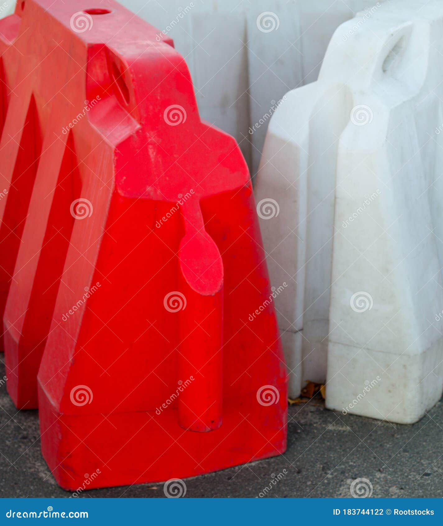 White and Red Safety Barriers Stock Photo - Image of breakdown ...
