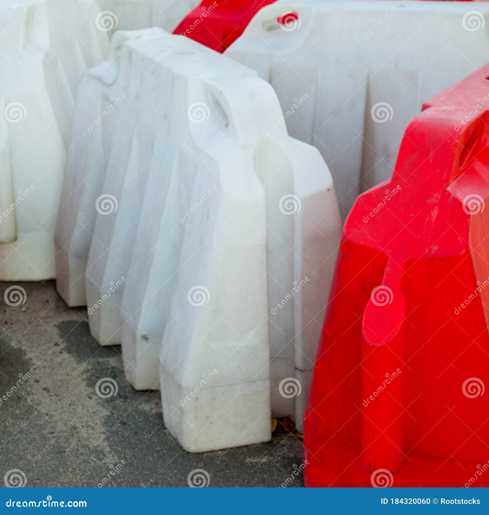White and Red Safety Barriers Stock Photo - Image of abstract, plastic ...