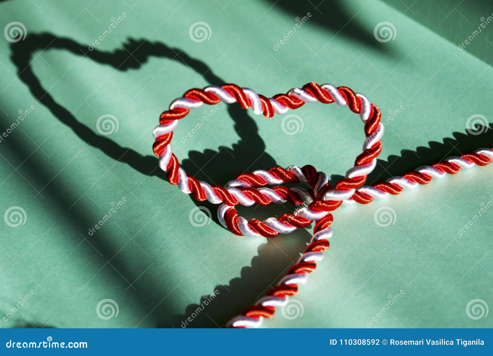 White and Red String in Heart Shape Stock Photo - Image of line ...