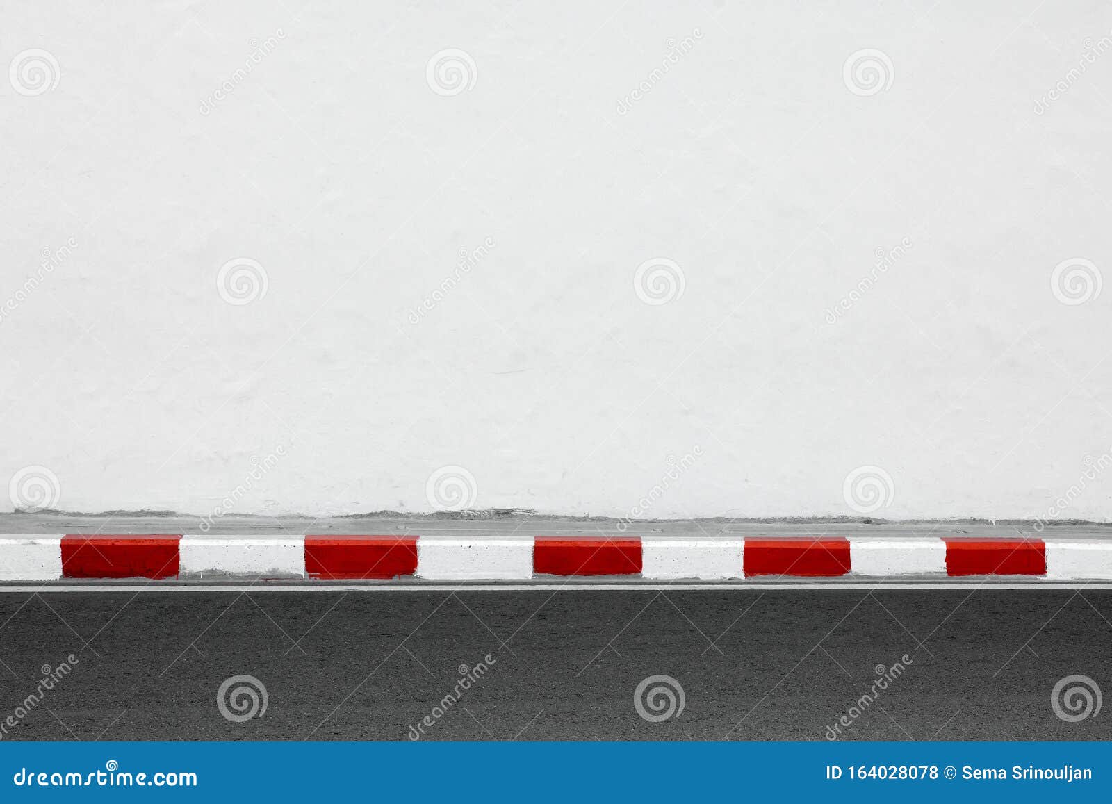 White and Red Stripe at Edge of Asphalt Road. Stock Photo - Image of ...