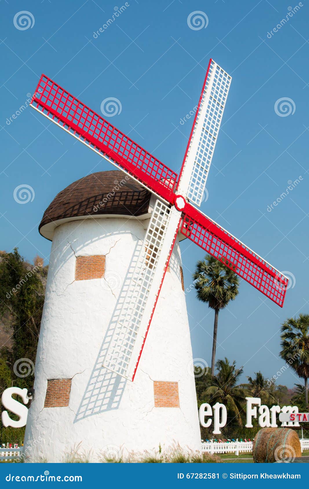 White red wind turbine stock image. Image of outdoor - 67282581