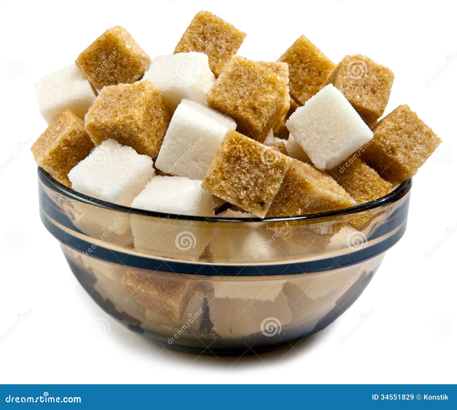 White Refined and Brown Cane Sugar in a Bowl Stock Image - Image of ...