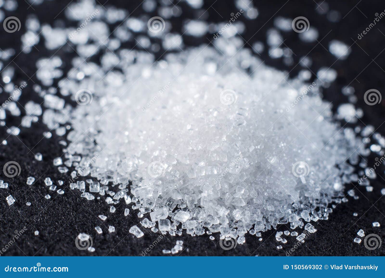White Refined Sugar in Crystals on a Dark Background Stock Photo ...