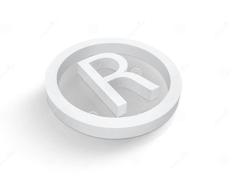 White Registered Trademark Symbol Stock Illustration - Illustration of ...