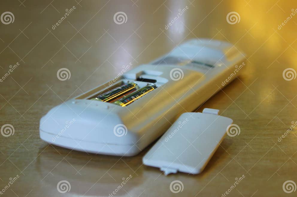 A White Remote Control with the Battery Cover Open Stock Image - Image ...