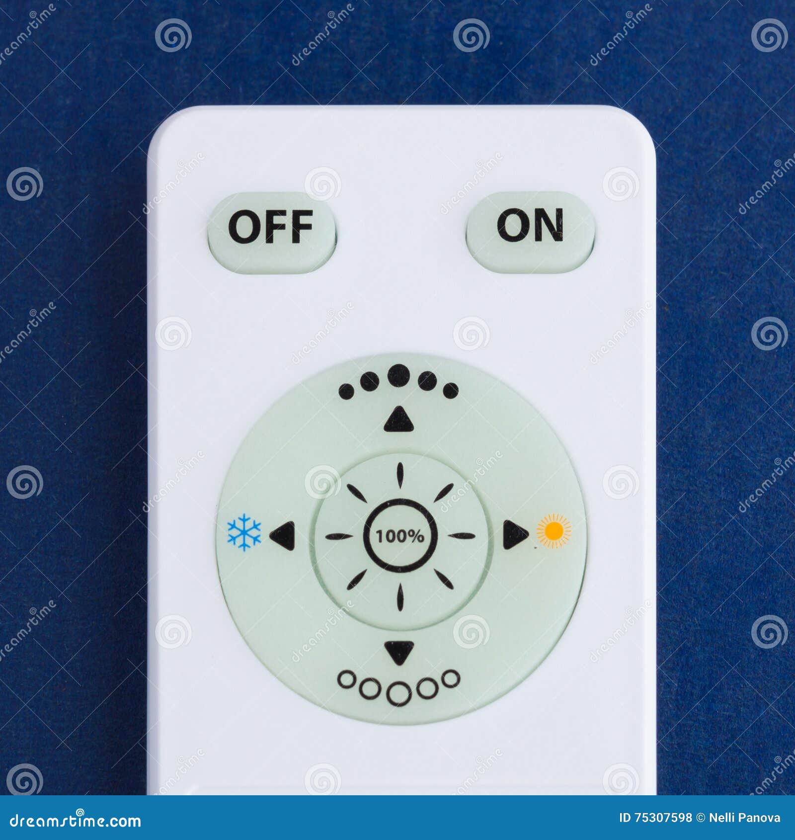 White Remote Control with the Buttons on the Blue Background Stock ...