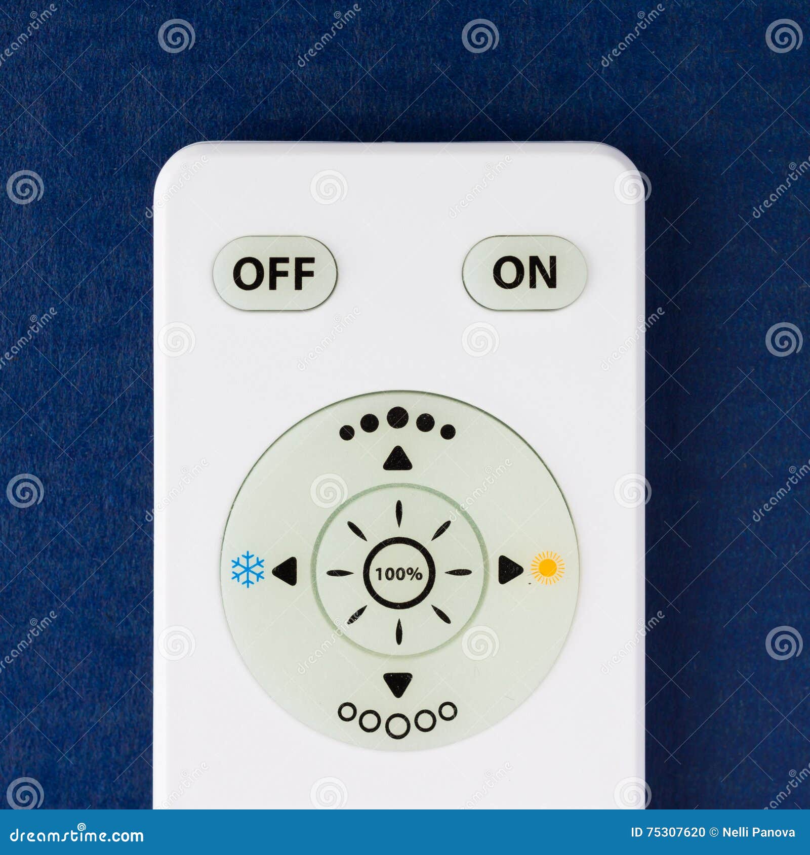 White Remote Control with the Buttons on the Blue Background Stock ...