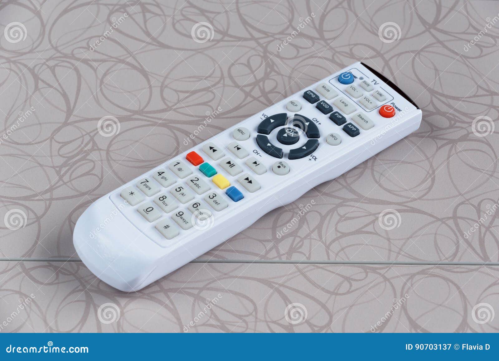 White Remote Control on White Wooden Board. Stock Image - Image of ...