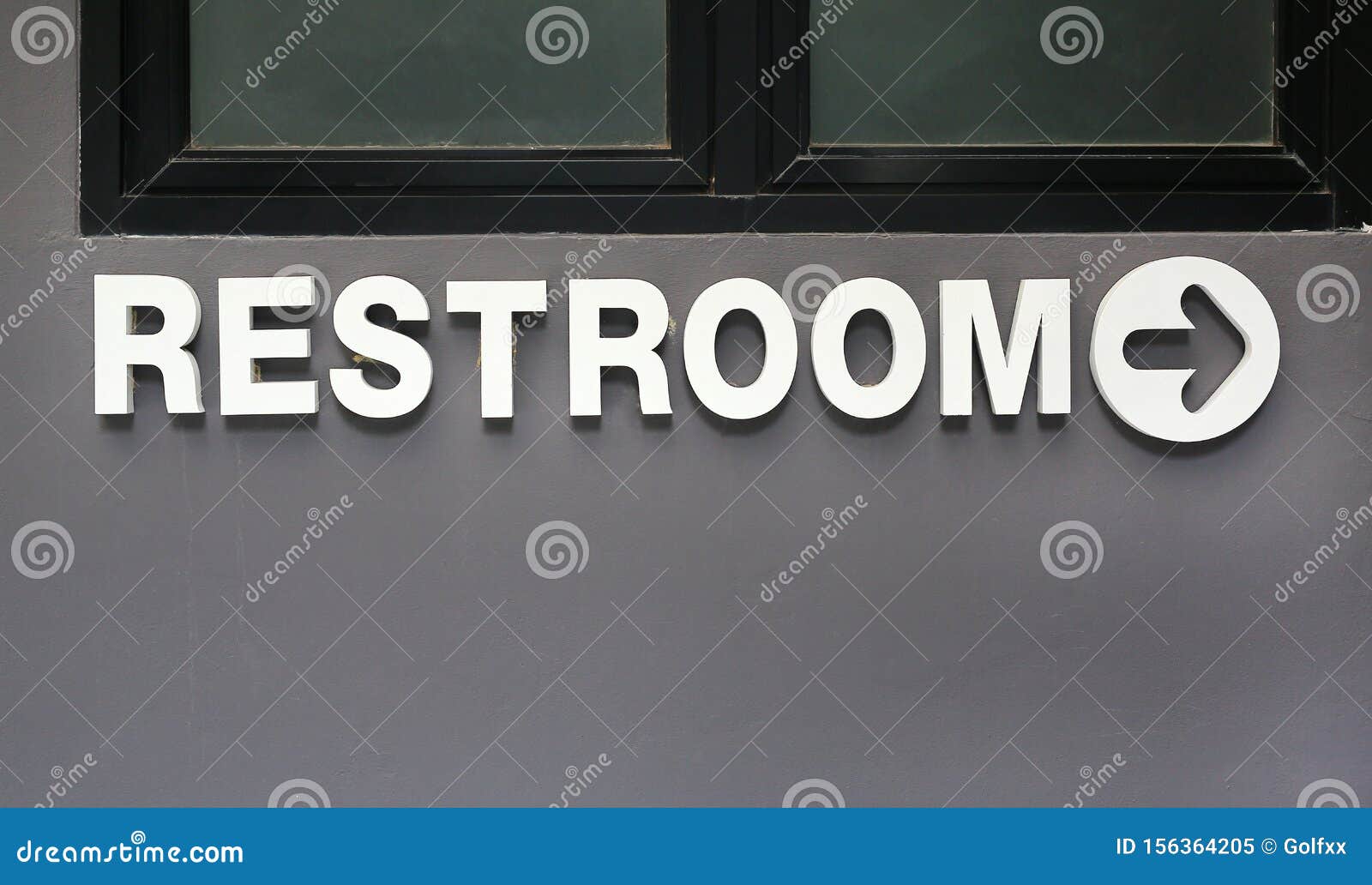 White Restroom Sign And Direction On Wall Royalty-Free Stock ...