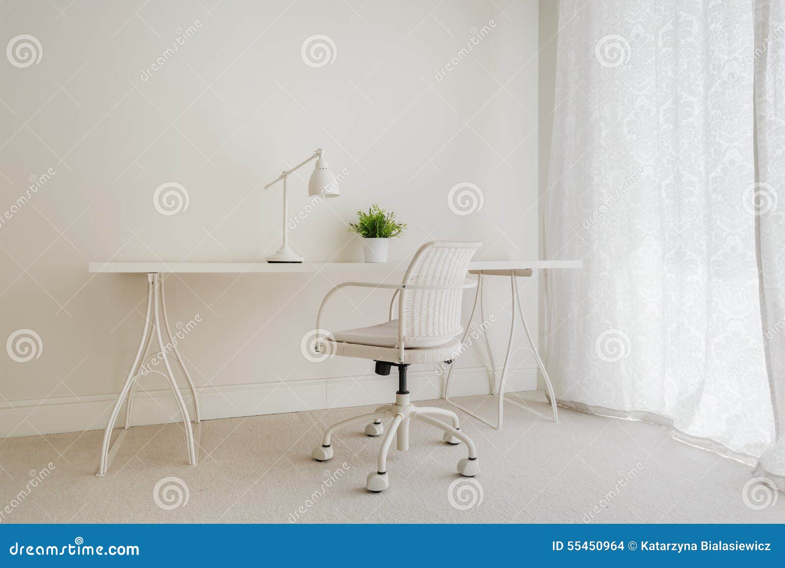 White retro desk stock photo. Image of clean, desk, home - 55450964