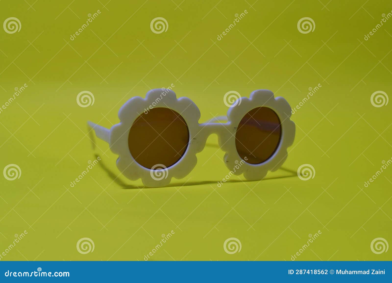 White Retro Glasses Side View on Yellow Background Stock Photo - Image ...