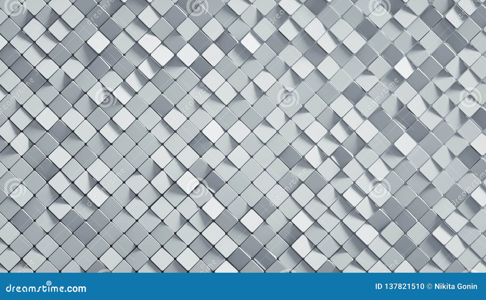 White Rhomb Mosaic Surface 3D Render Stock Illustration - Illustration ...