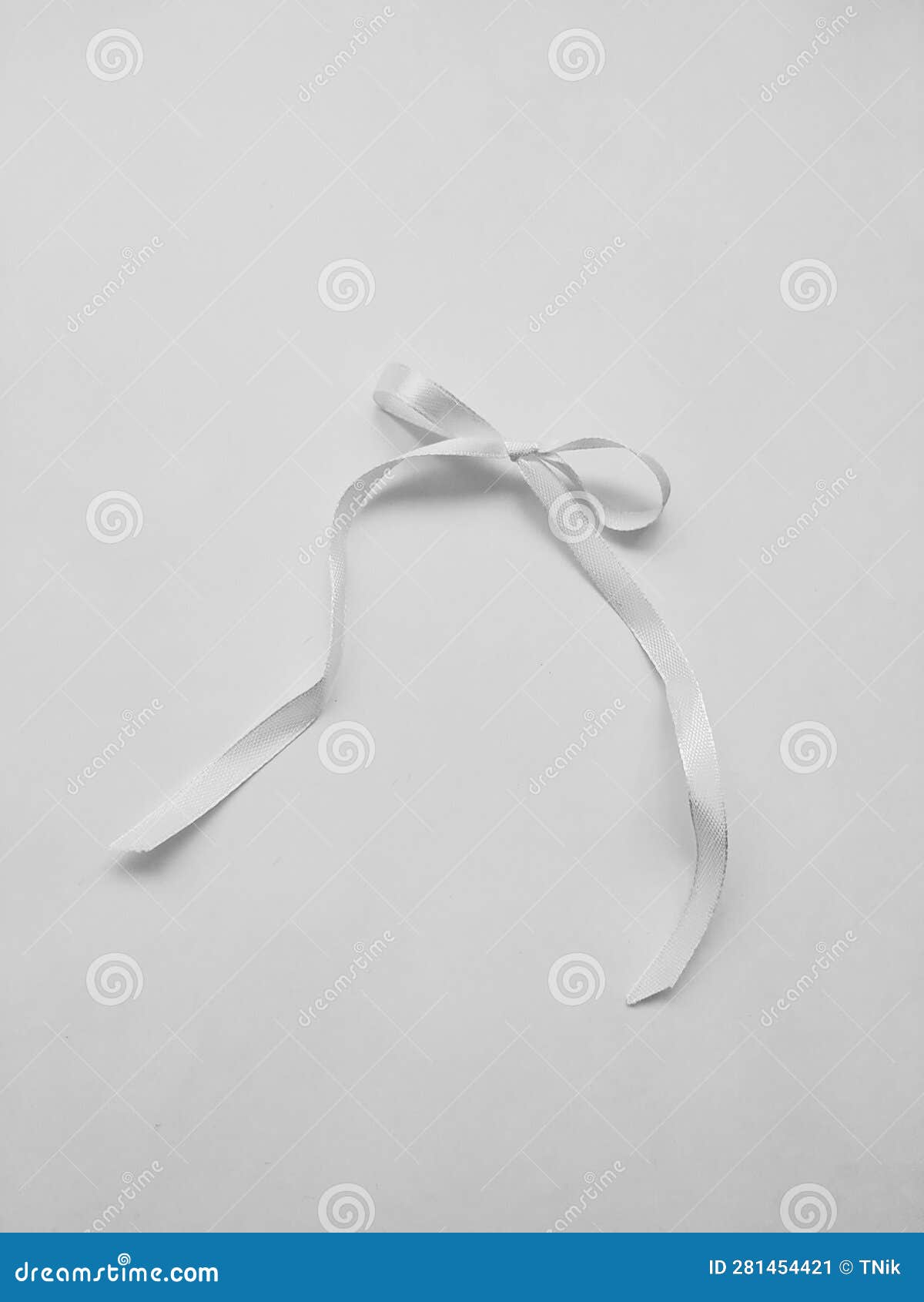 White Ribbon Bow on White Background Stock Image - Image of background ...
