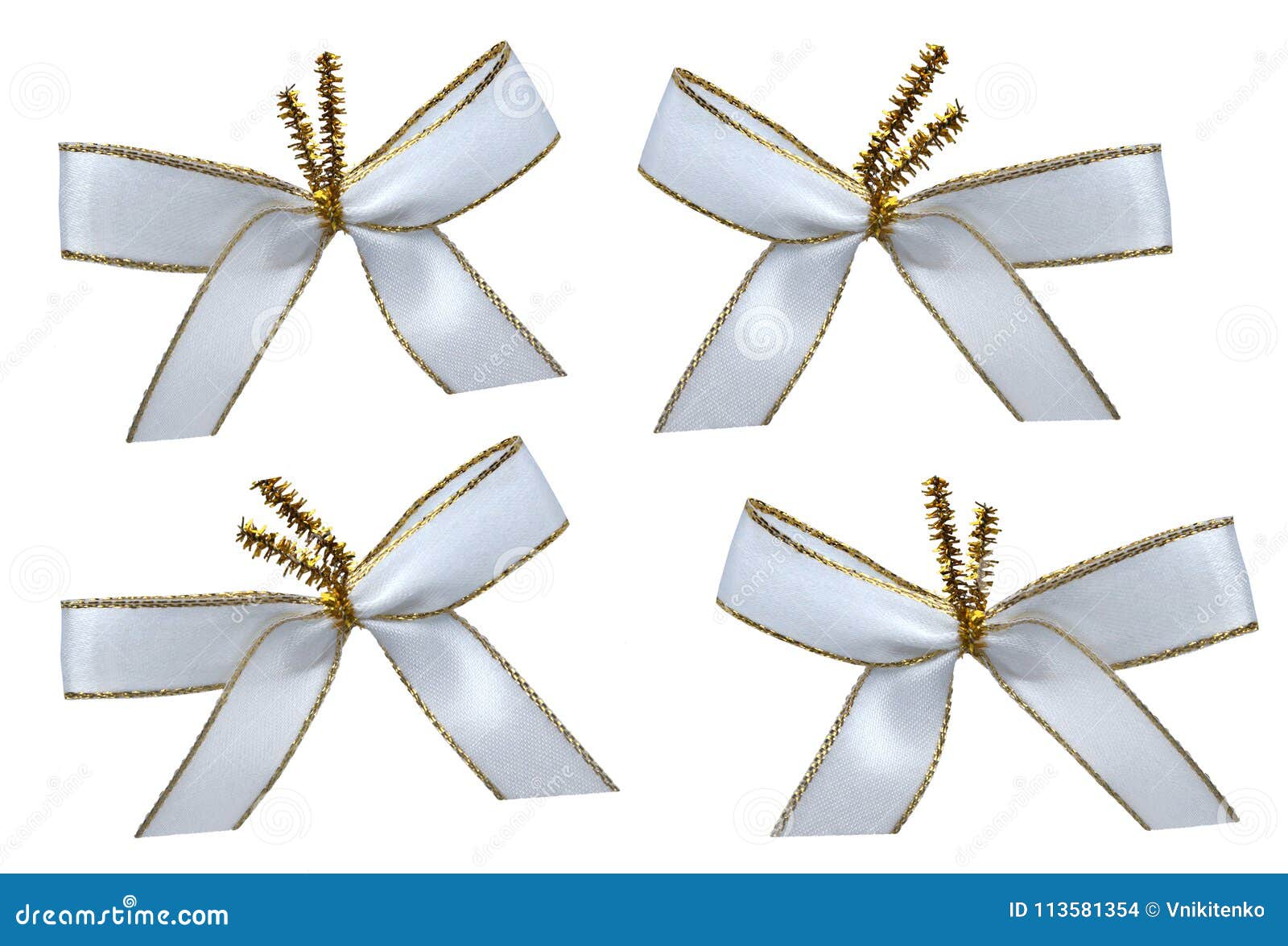 White ribbon bows stock photo. Image of knot, color - 113581354