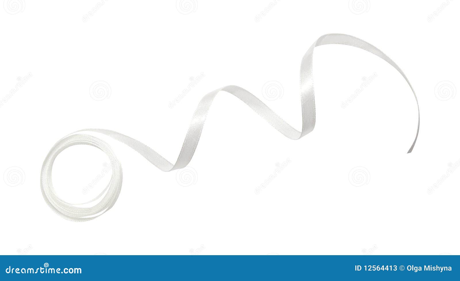 White ribbon curl stock image. Image of decorative, strip - 12564413