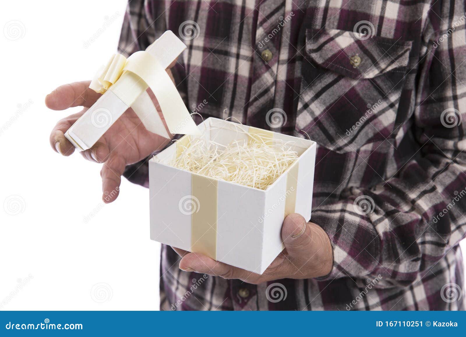 White ribbon gift box stock image. Image of smile, celebration - 167110251