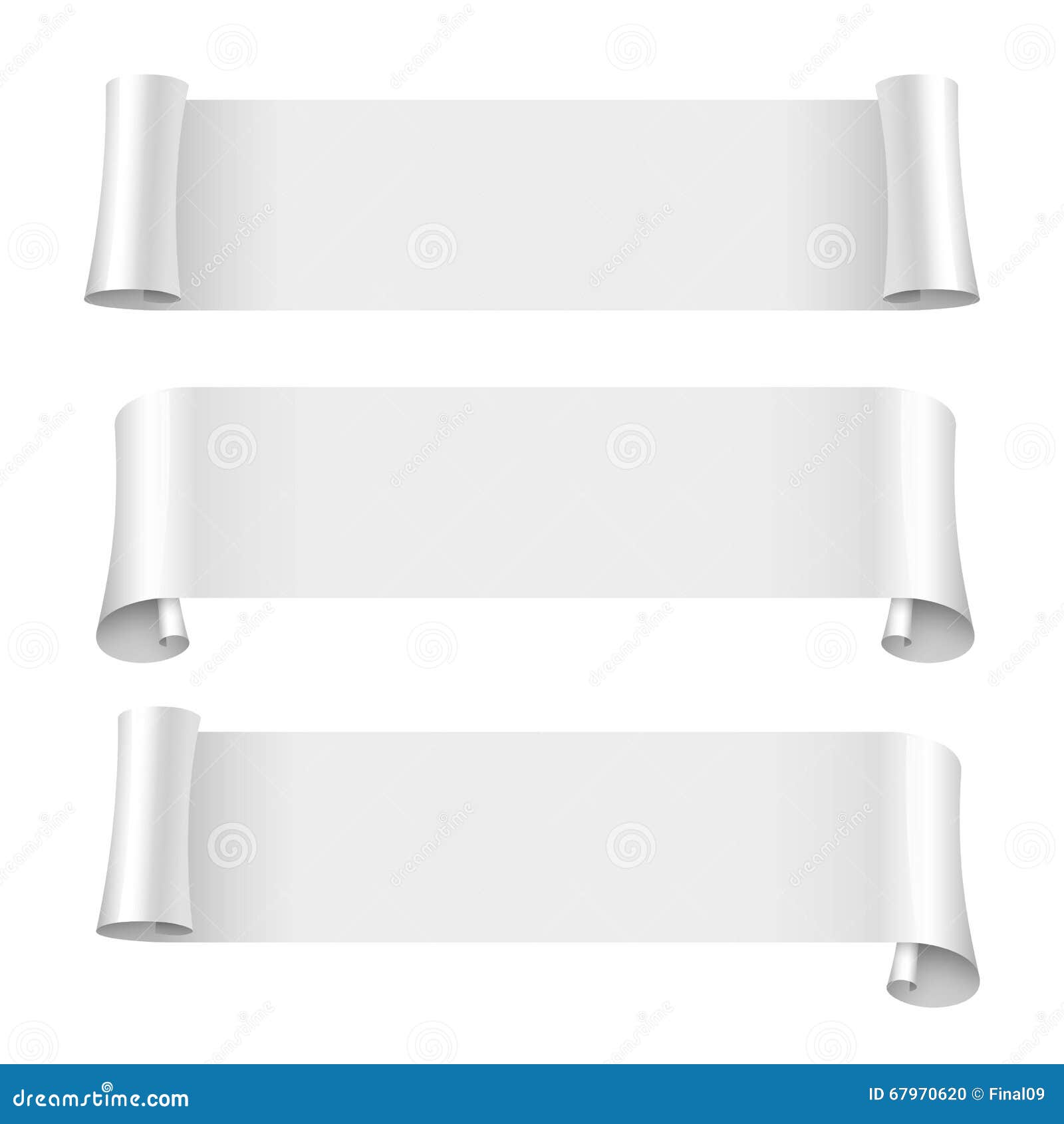 White ribbons set. stock vector. Illustration of note - 67970620