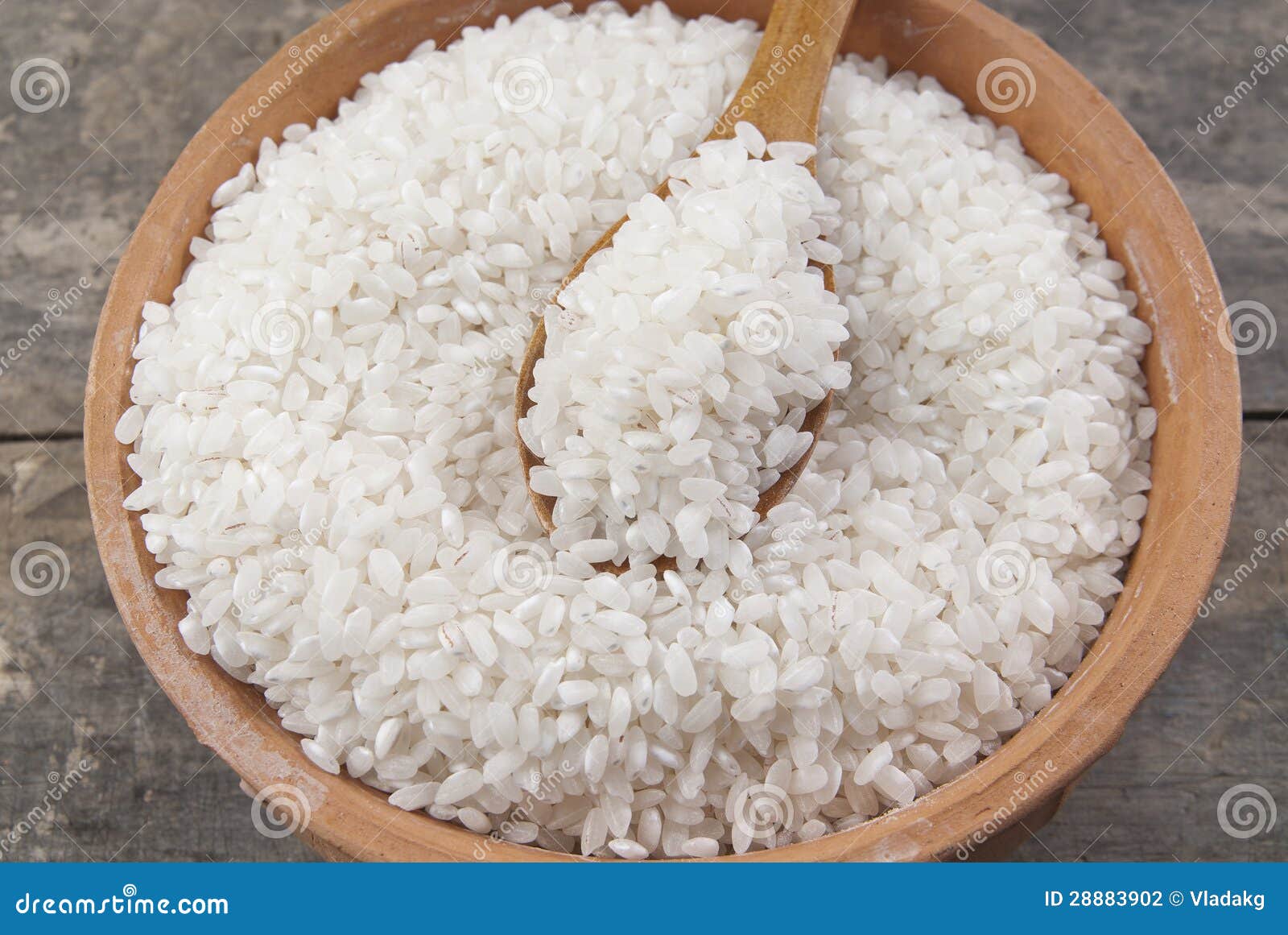 White Rice in Bowl on the Wooden Table Stock Photo - Image of jasmine ...