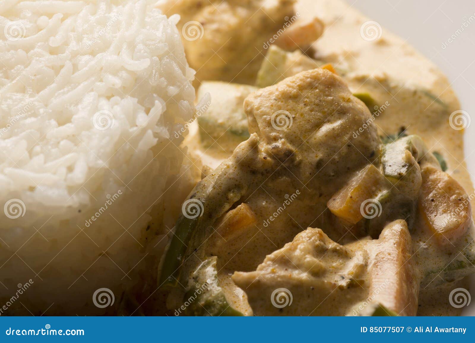 White Rice and Chicken Cooked Stock Image - Image of arugula, appetizer ...