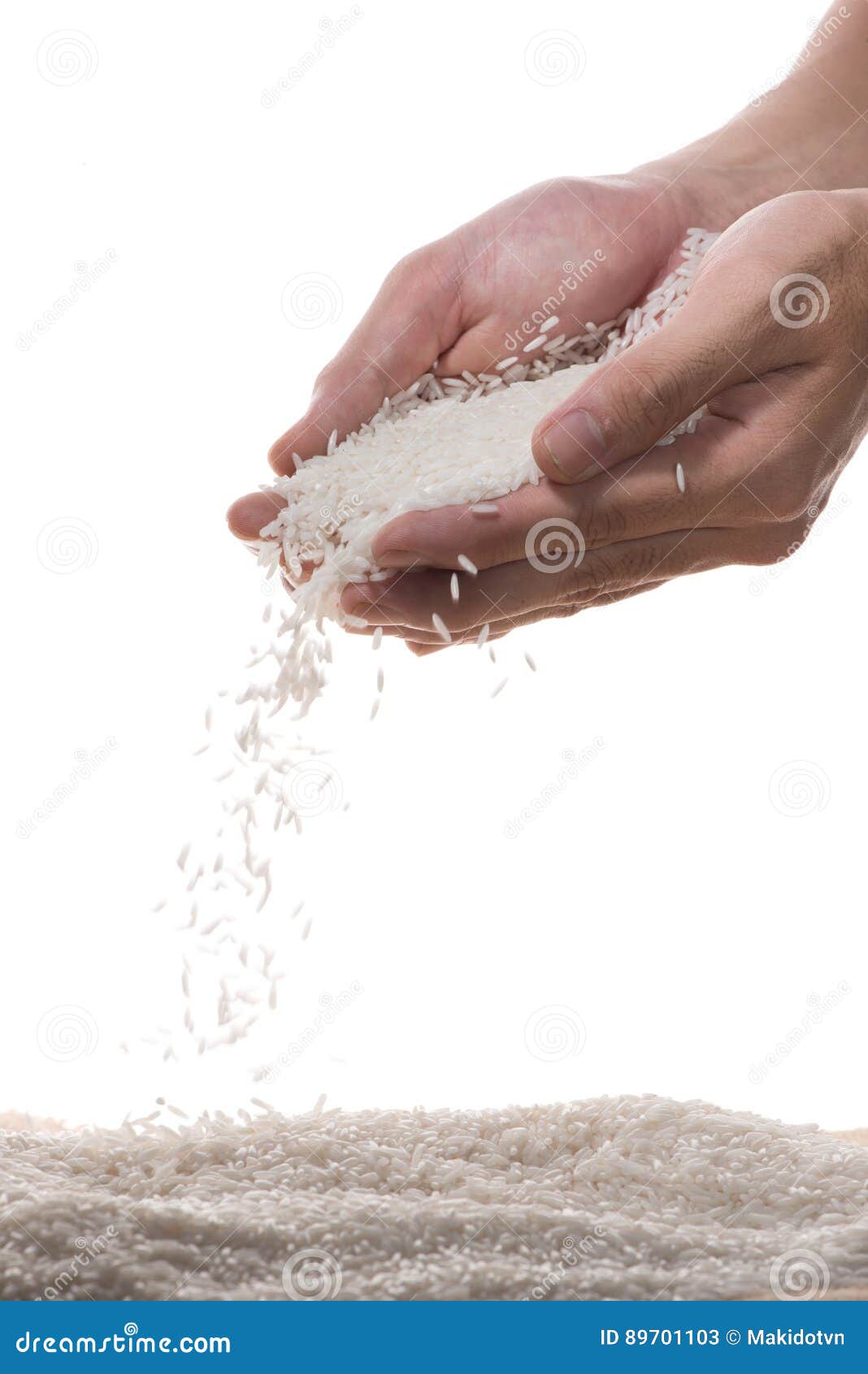 White Rice Falling Down. Jasmine Rice, Thai Rice, Raw Rice. Stock Image ...