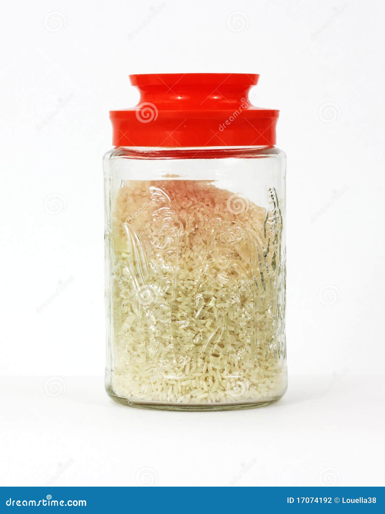 White Rice Floral Glass Jar Stock Photo - Image of design, filled: 17074192