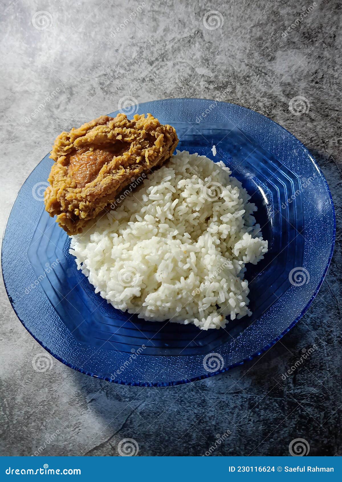 White Rice with Fried Chicken Stock Photo - Image of baking, curry ...