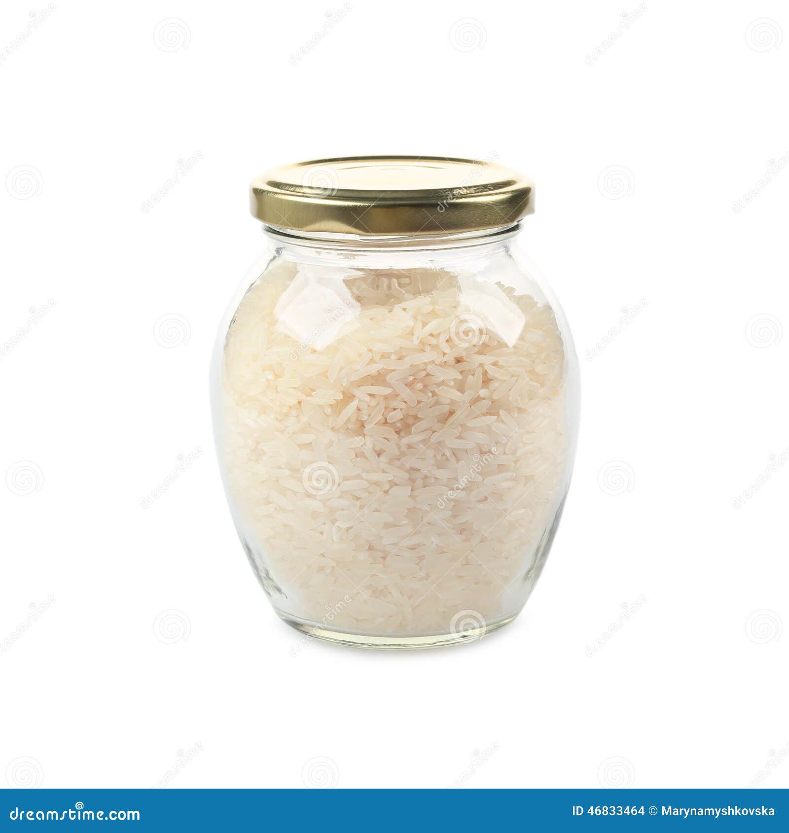 White rice in glass jar stock photo. Image of grain, isolated - 46833464