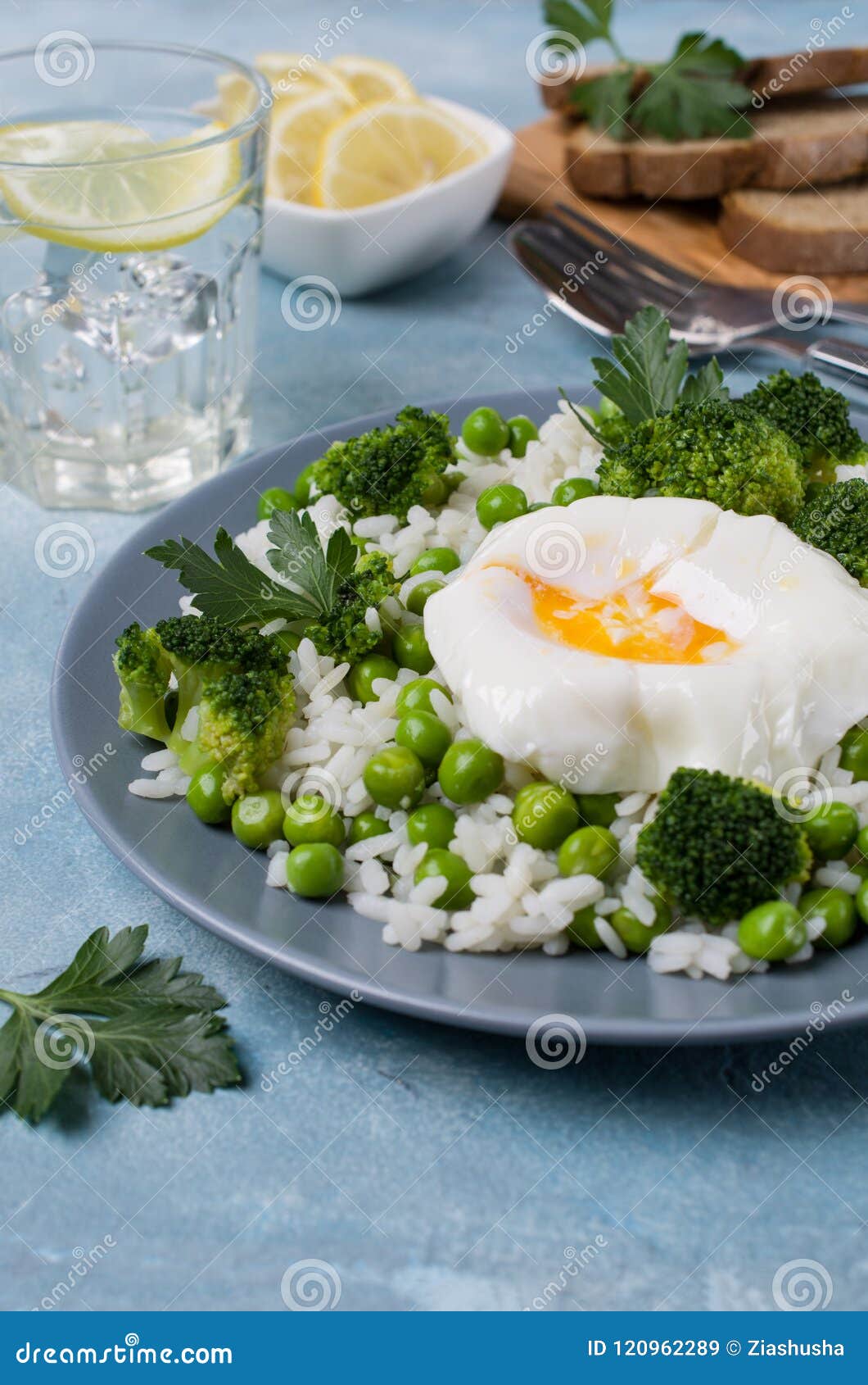 White Rice with Green Vegetables Stock Image - Image of broccoli, meal ...