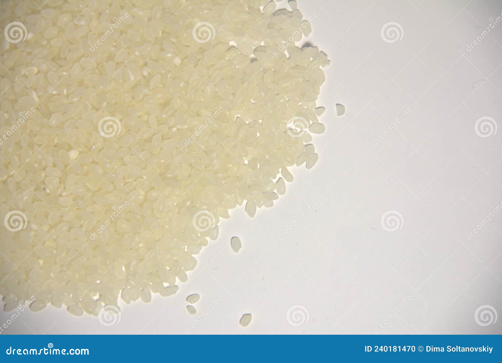 White Rice Groats on a White Background. Stock Photo - Image of ...