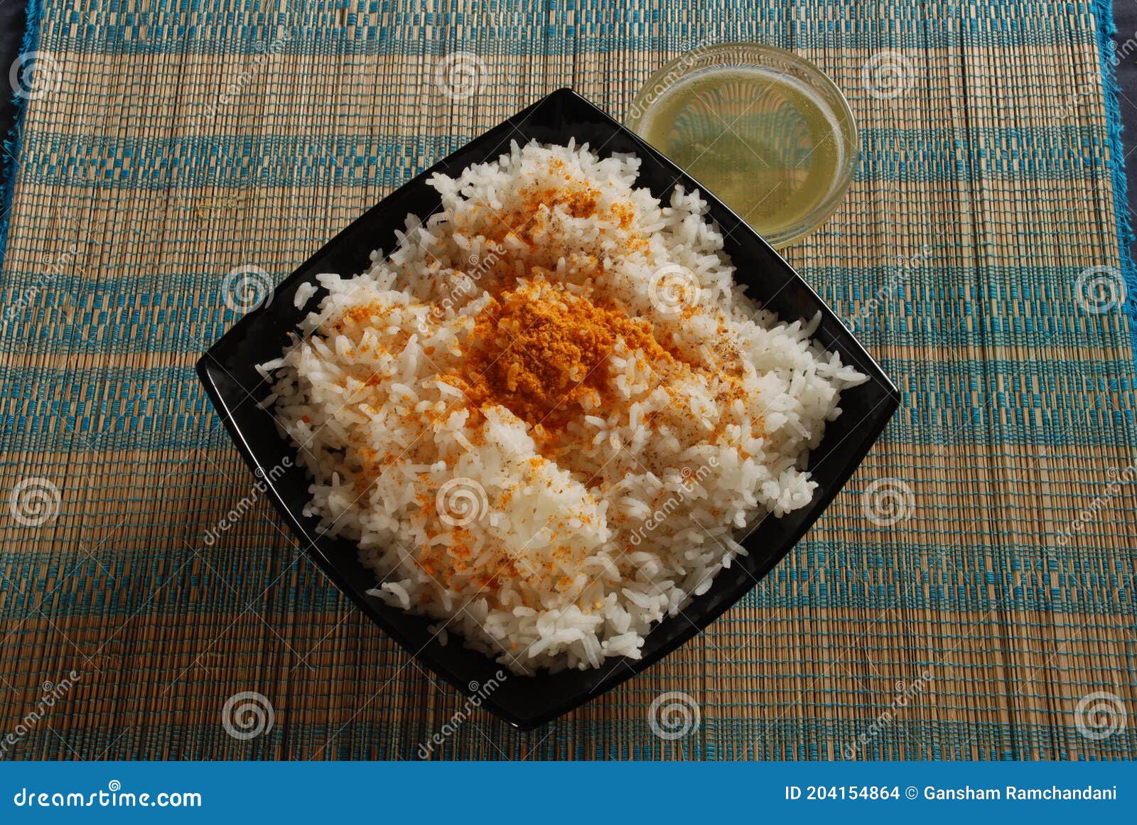 White Rice Karam Podi a South Indian Quick Dish Stock Photo - Image of ...
