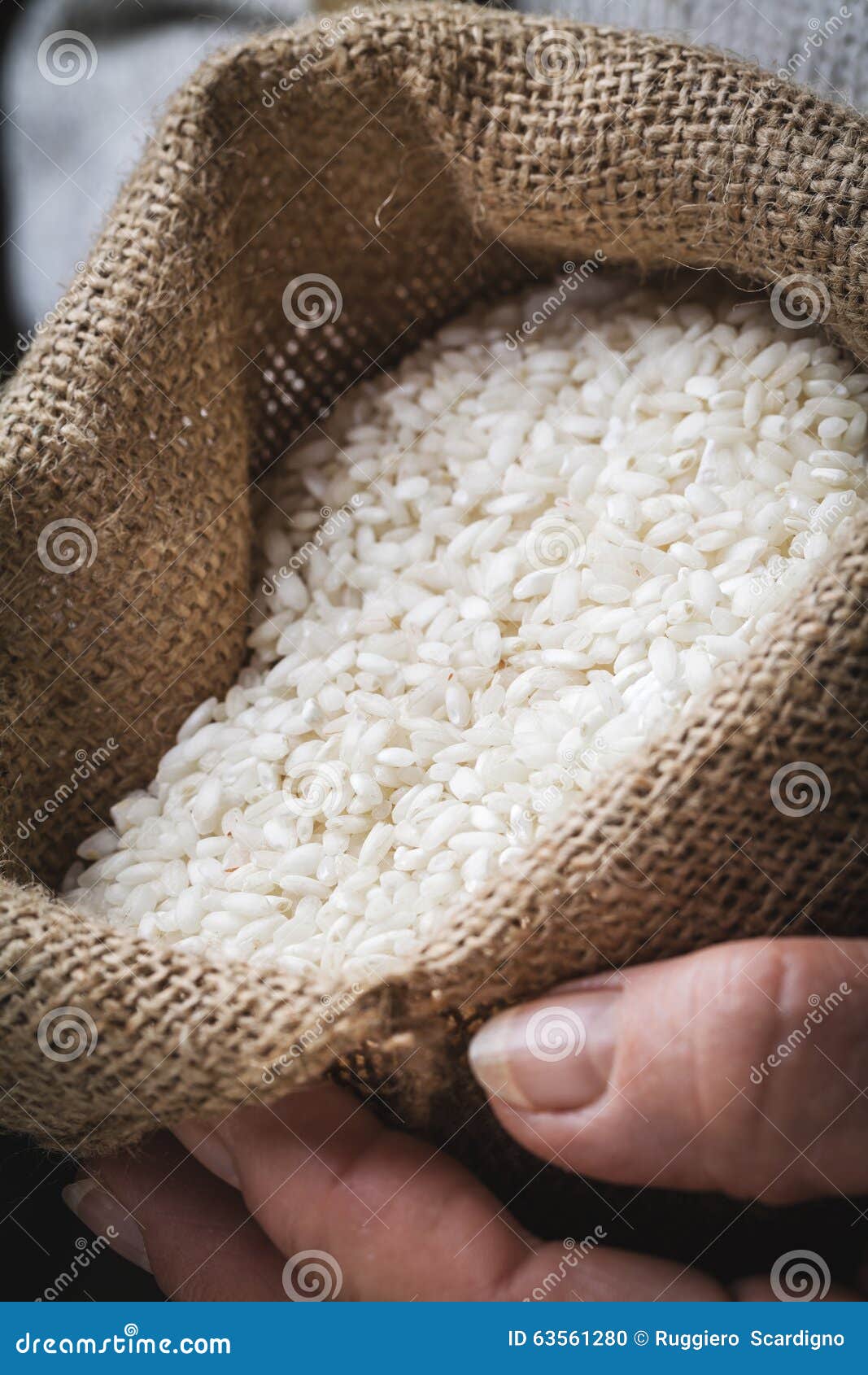White rice in old hand stock photo. Image of basmati - 63561280