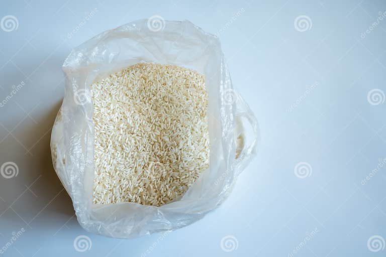 White Rice is Packed in Plastic Bags Stock Image - Image of mask, bath ...