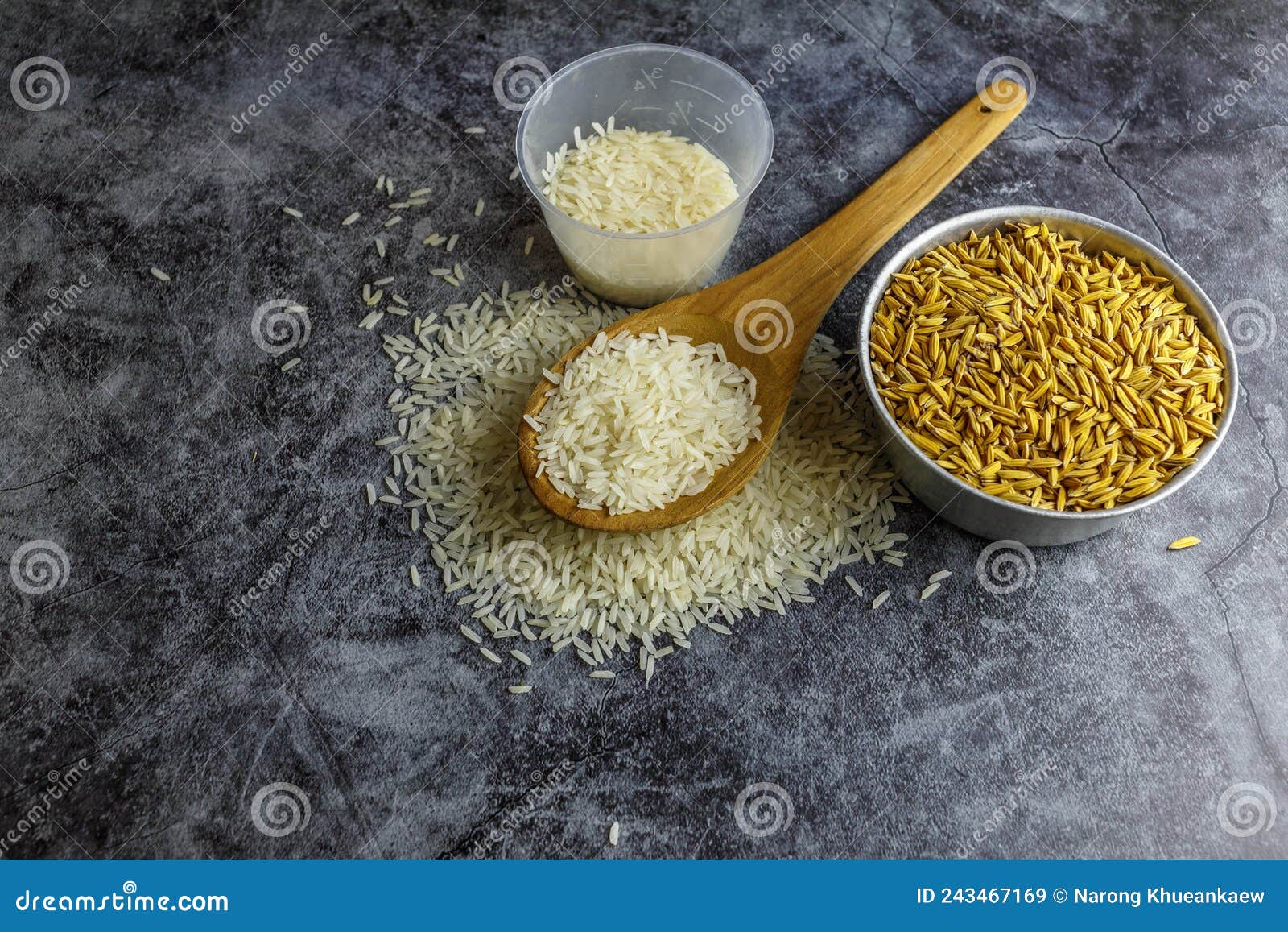 White Rice and Paddy on the Table Stock Image - Image of ingredient ...