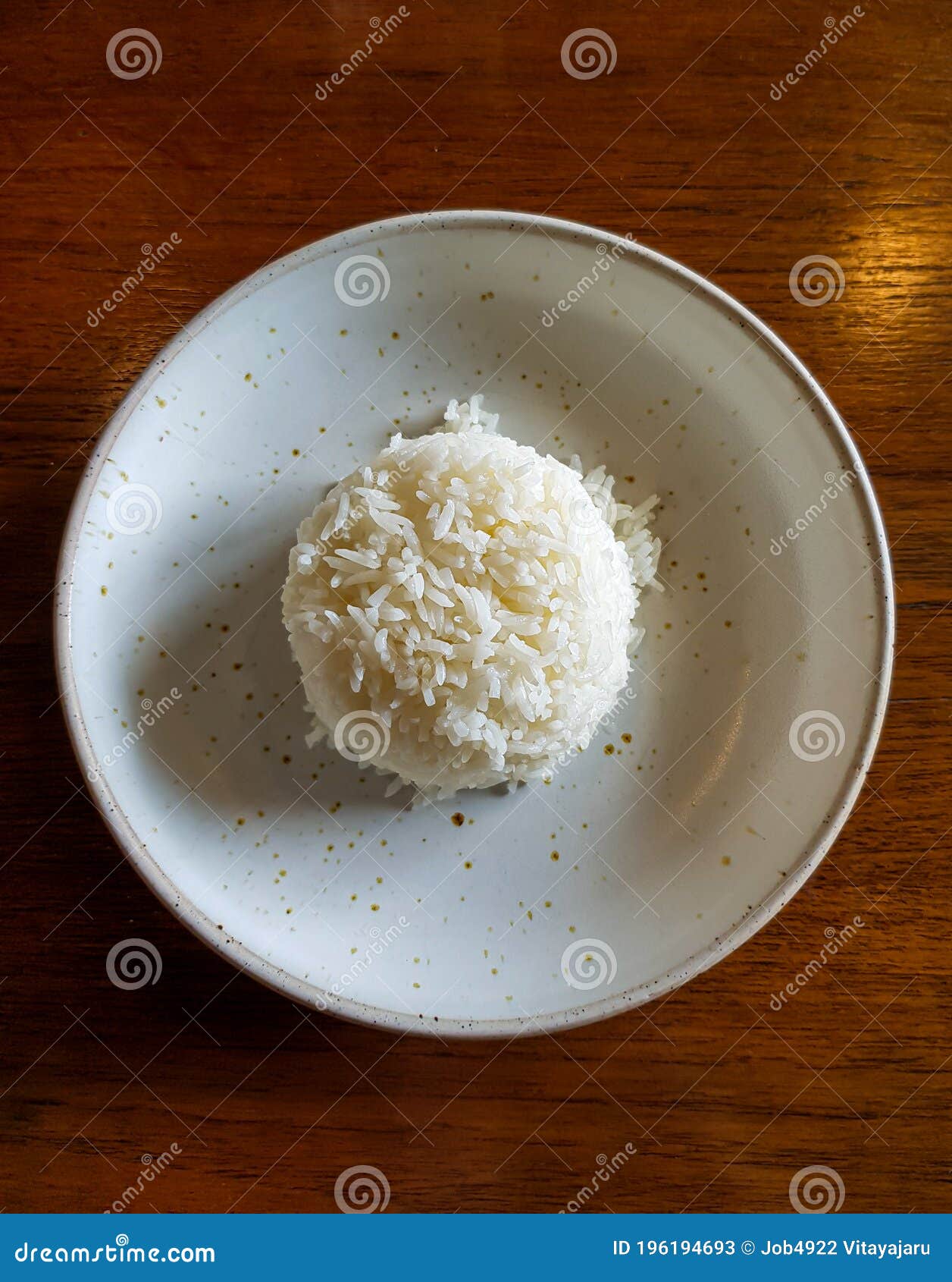 White rice on the plate stock image. Image of cuisine - 196194693