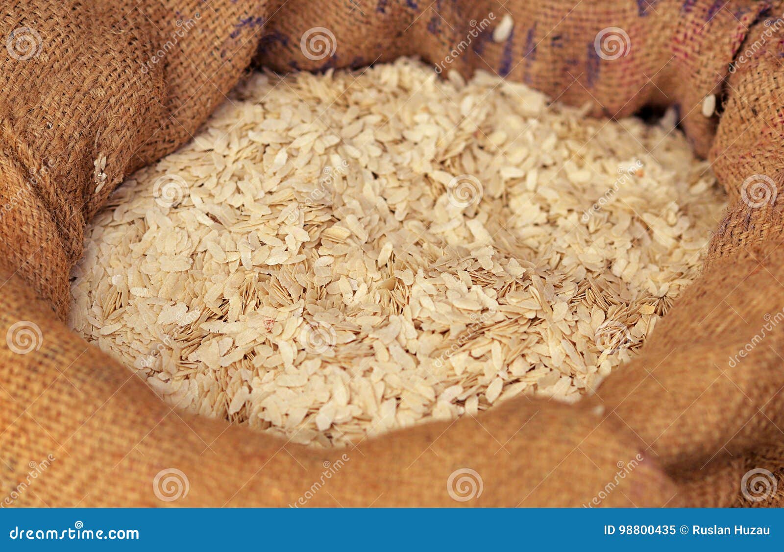 White rice in sack stock image. Image of organicfood - 98800435
