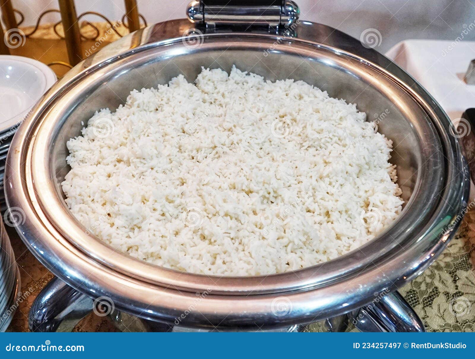 White Rice Served at the Buffet Table Stock Image - Image of produce ...