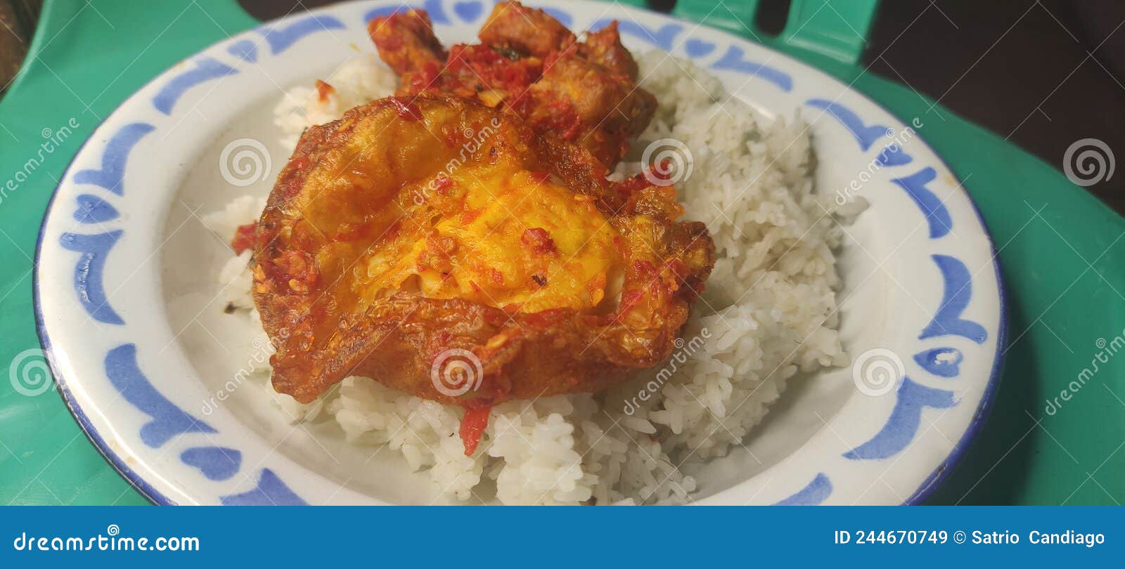 White Rice and Spicy Egg for Breakfast Stock Image - Image of dish ...
