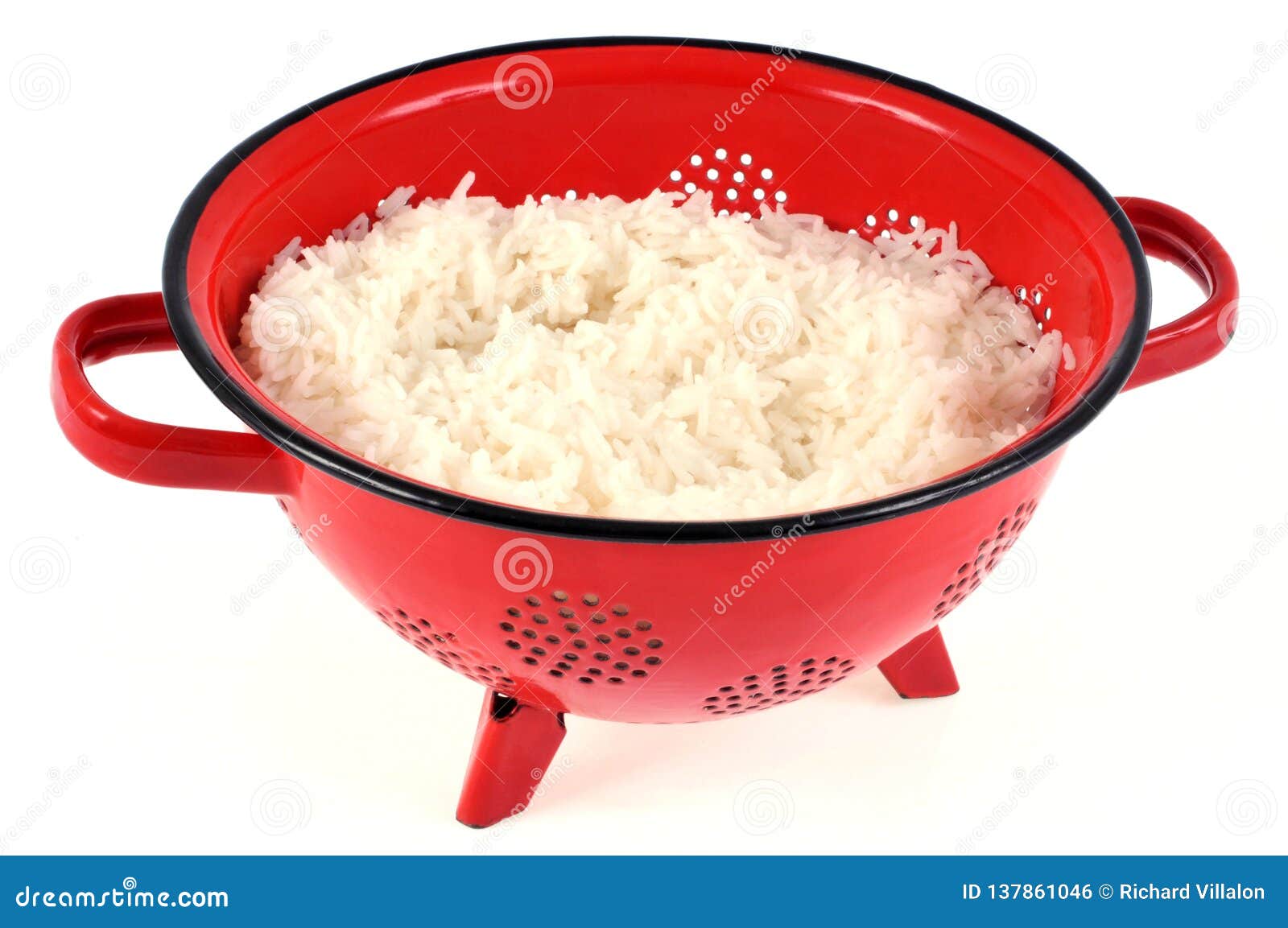 White Rice Strainer in Close-up Stock Photo - Image of cooked, cereal ...