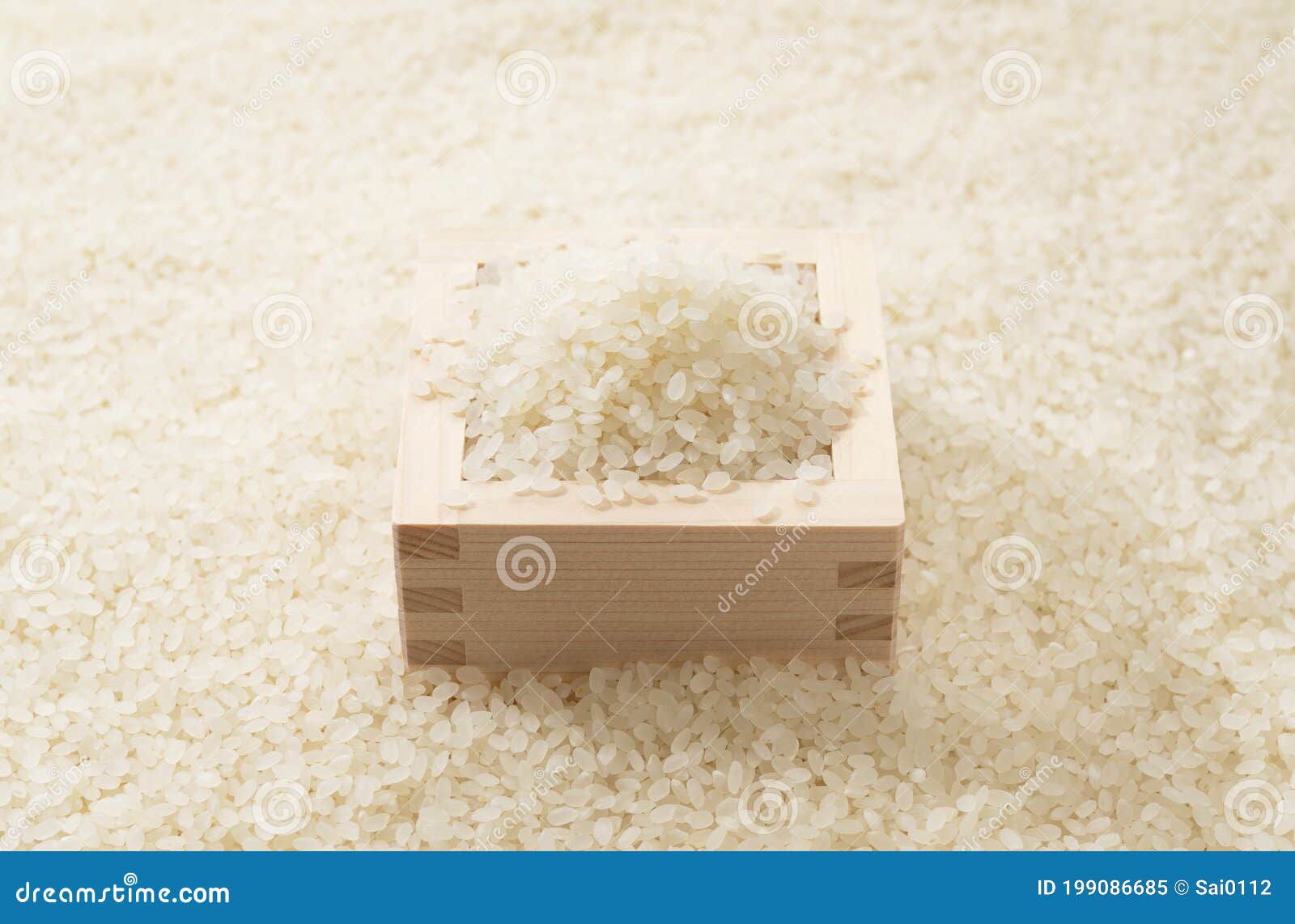 White Rice and Wooden Masu Boxes Stock Image - Image of food, harvest ...