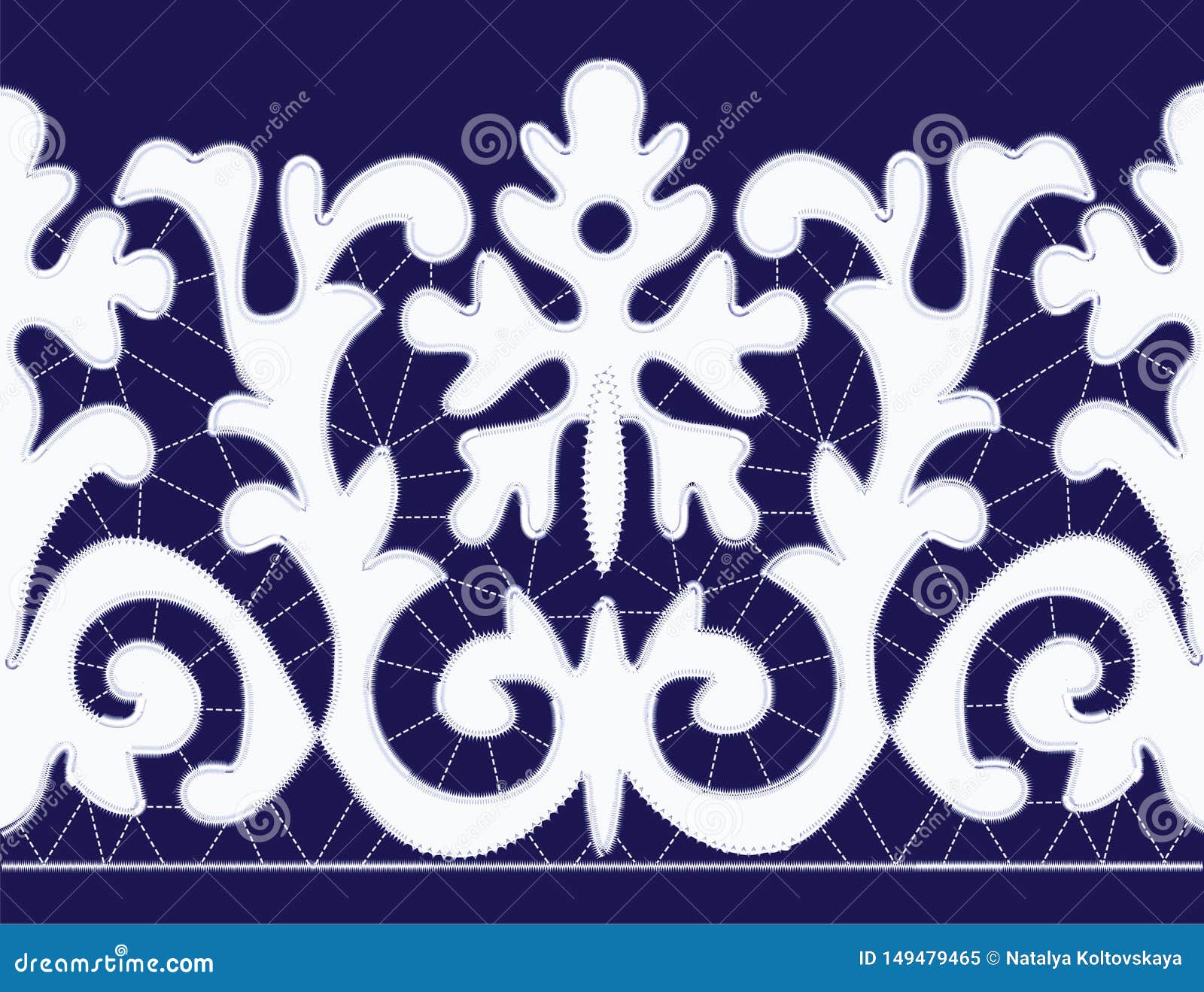 White Richelieu Embroidery Patterns on the Black Background Stock ...