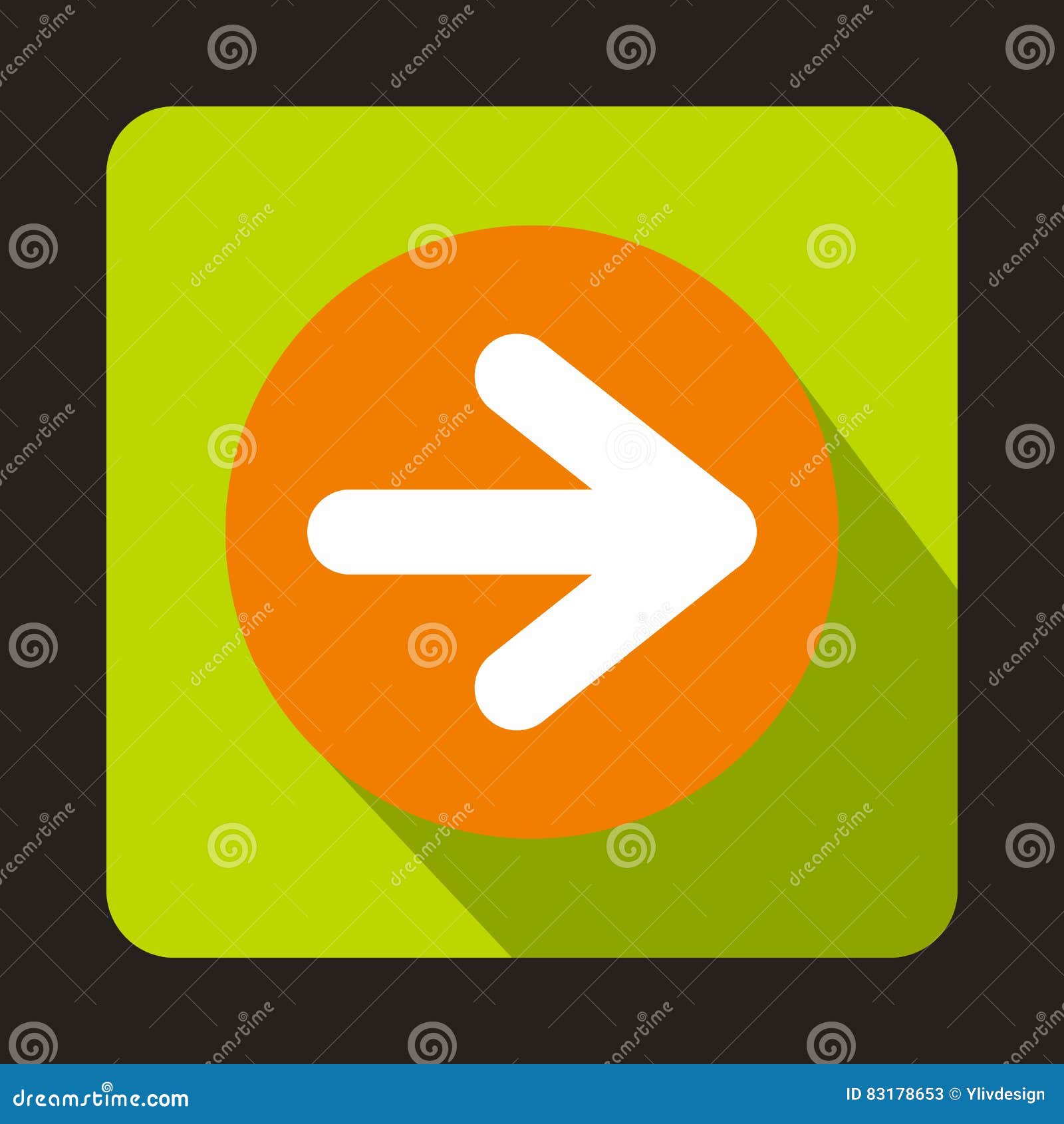 White Right Arrow Icon, Flat Style Stock Vector - Illustration of ...