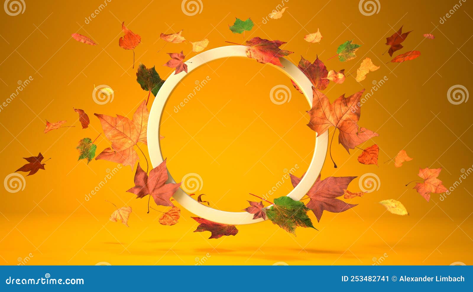 White Ring Autumn Foliage stock illustration. Illustration of colorful ...