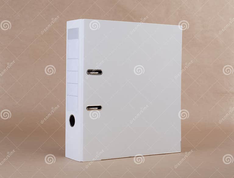 A White Ring Binder on Beige Background. Stock Photo - Image of book ...