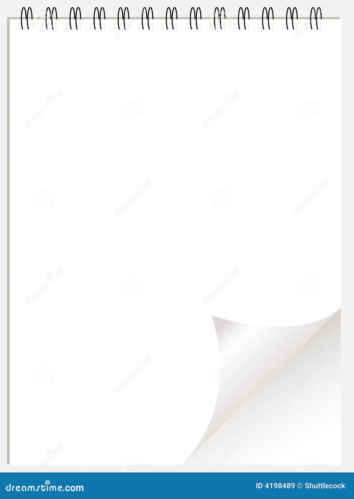 White Ring Binder Notepad Wtih Stock Vector - Illustration of curl ...