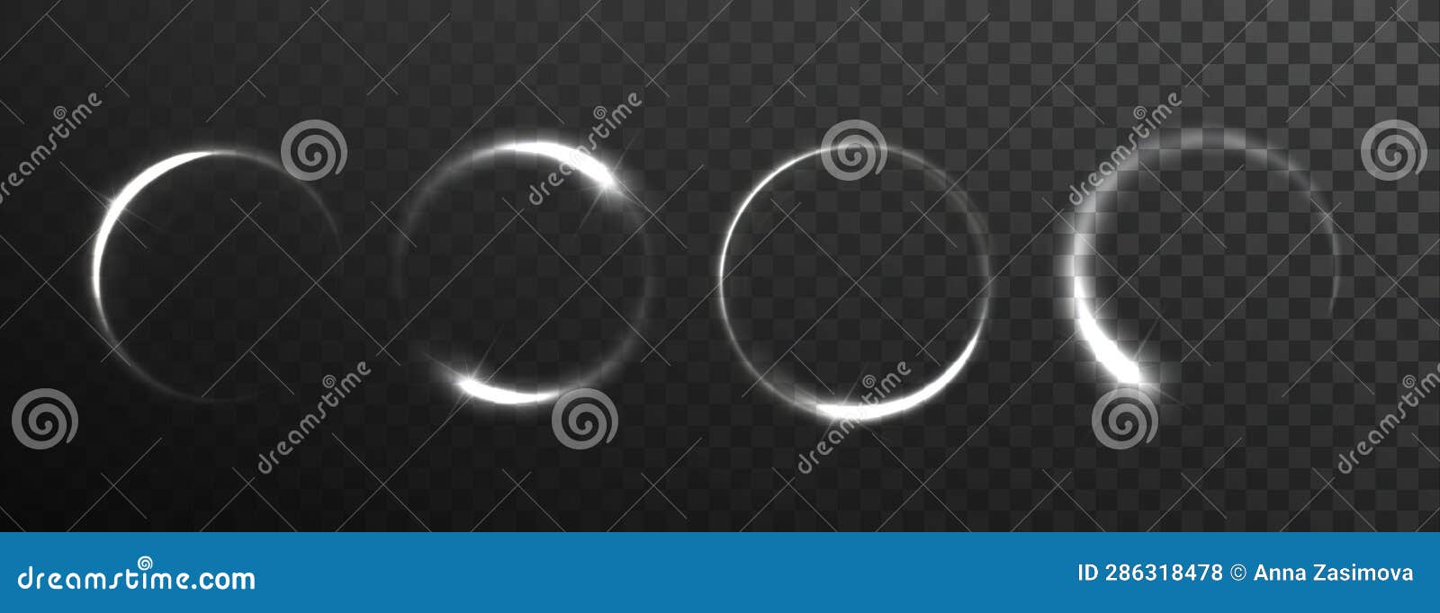 White Ring Light with Tracing Effect. Shining Comet Trails. Light ...