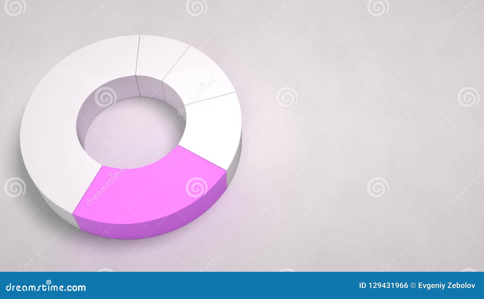 White Ring Pie Chart with One Purple Sector Stock Illustration ...