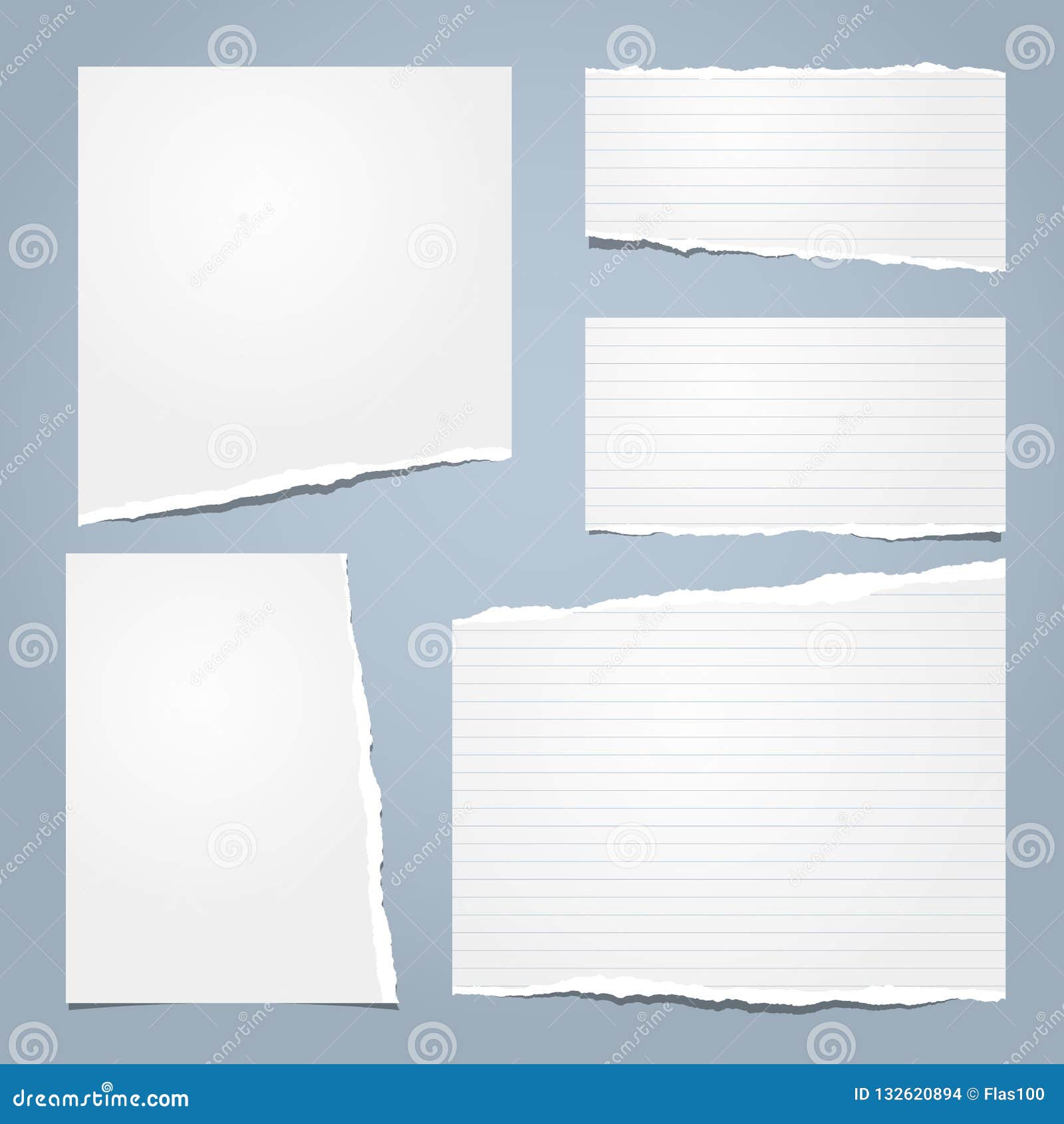 White Ripped Notebook Paper, Torn Lined Note Paper for Text or Message ...
