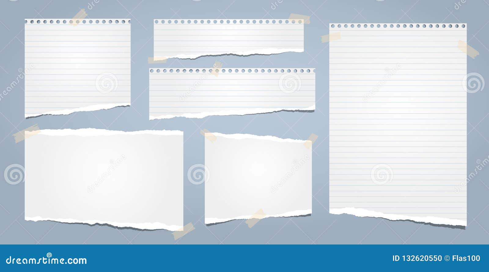 White Ripped Notebook Paper, Torn Lined Note Paper For Text Or Message ...