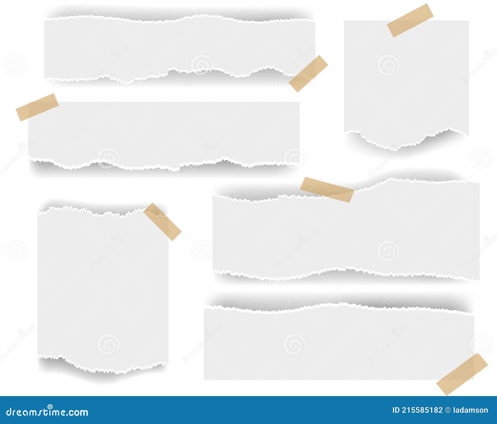 White Ripped Paper Isolated White Background Stock Vector ...